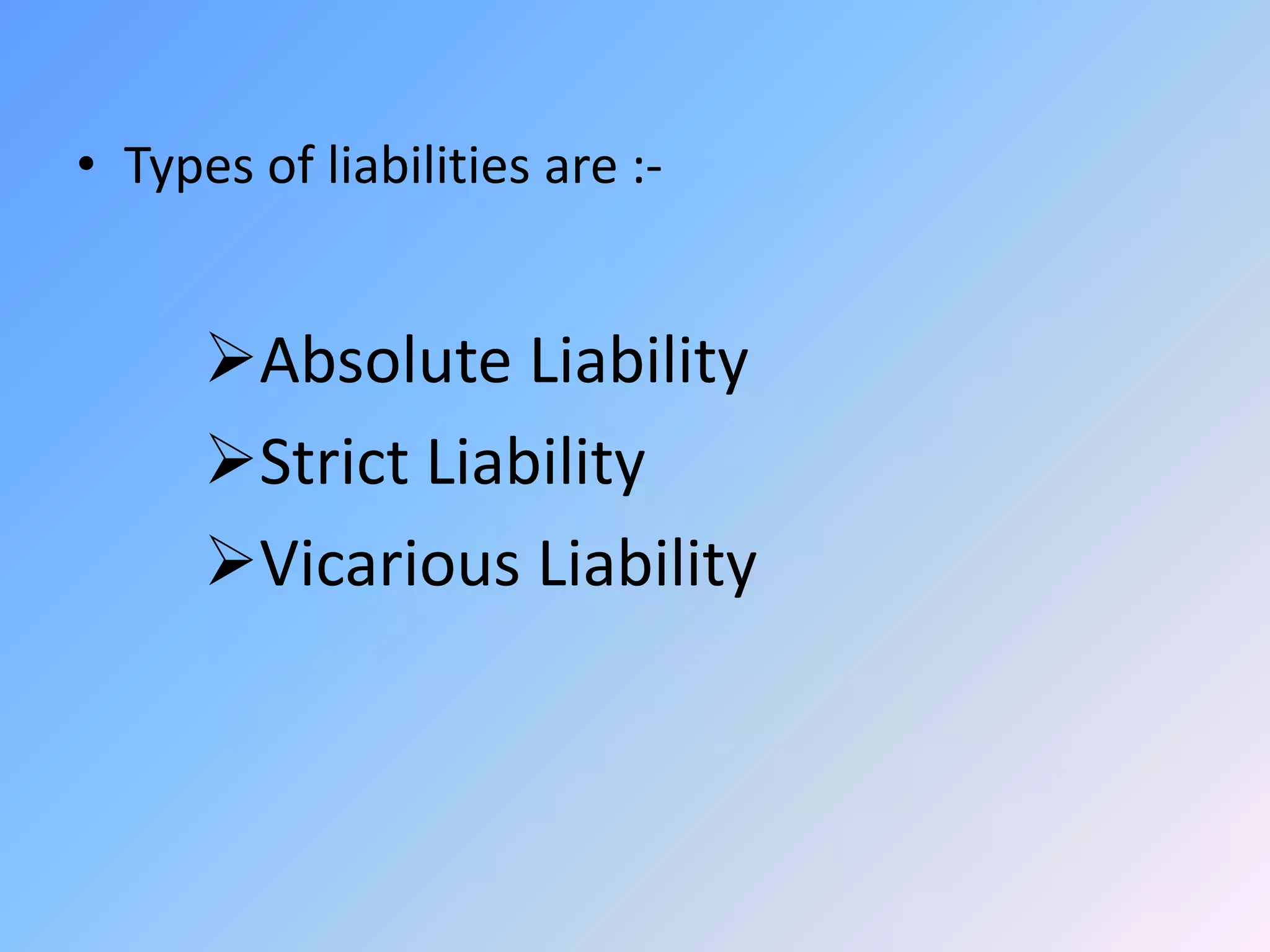 Absolute liability | PPTX | Legal Services Industry | Industries