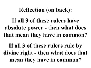 Absolute monarchs chart | PPT | Christianity | Religion & Spirituality