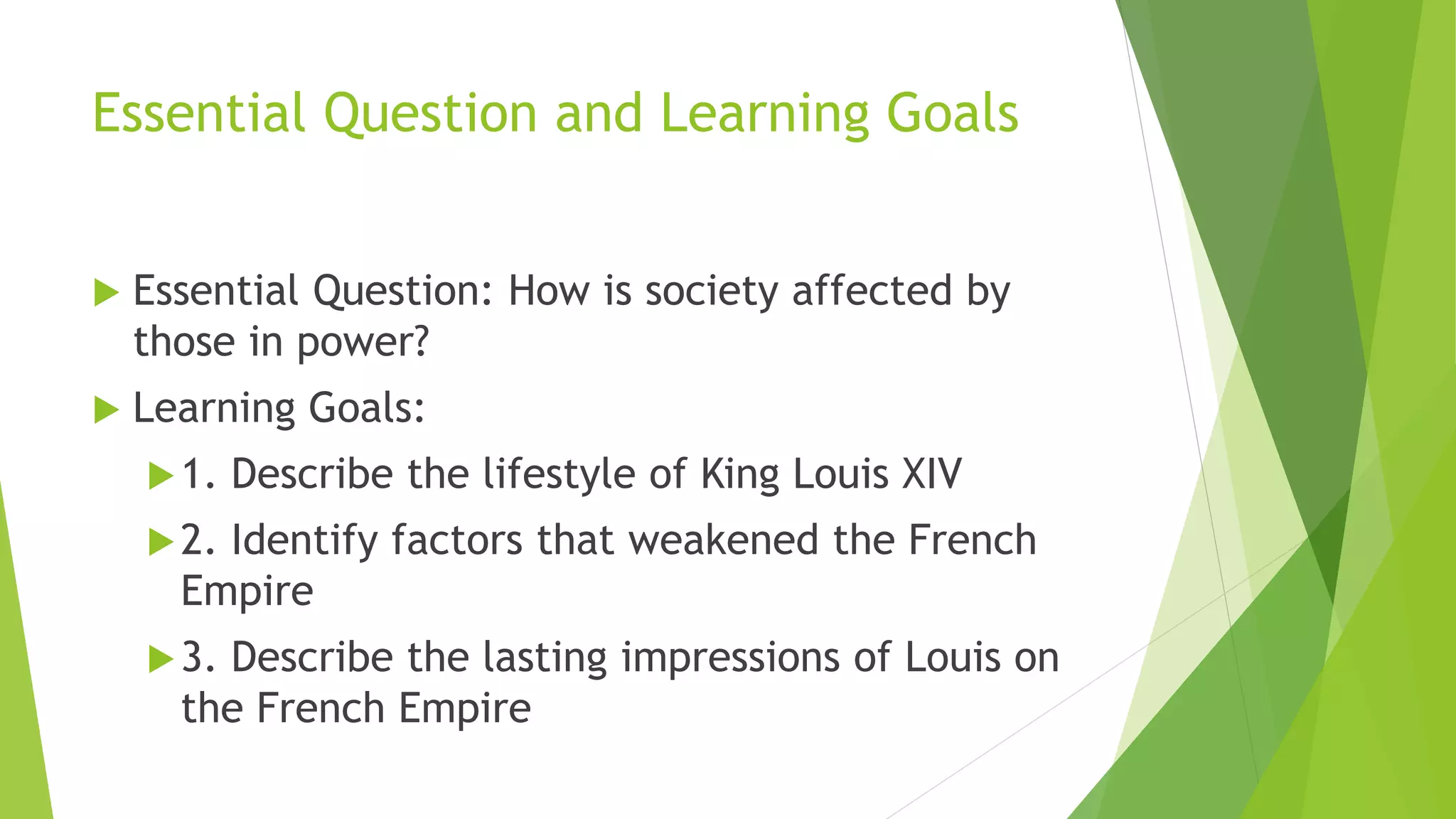 Absolute monarchs lesson 4 (louis xiv pt. 2) | PPT