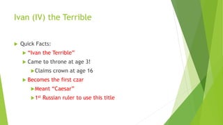 Absolute monarchs lesson 5 (ivan the terrible and peter the great) | PPTX