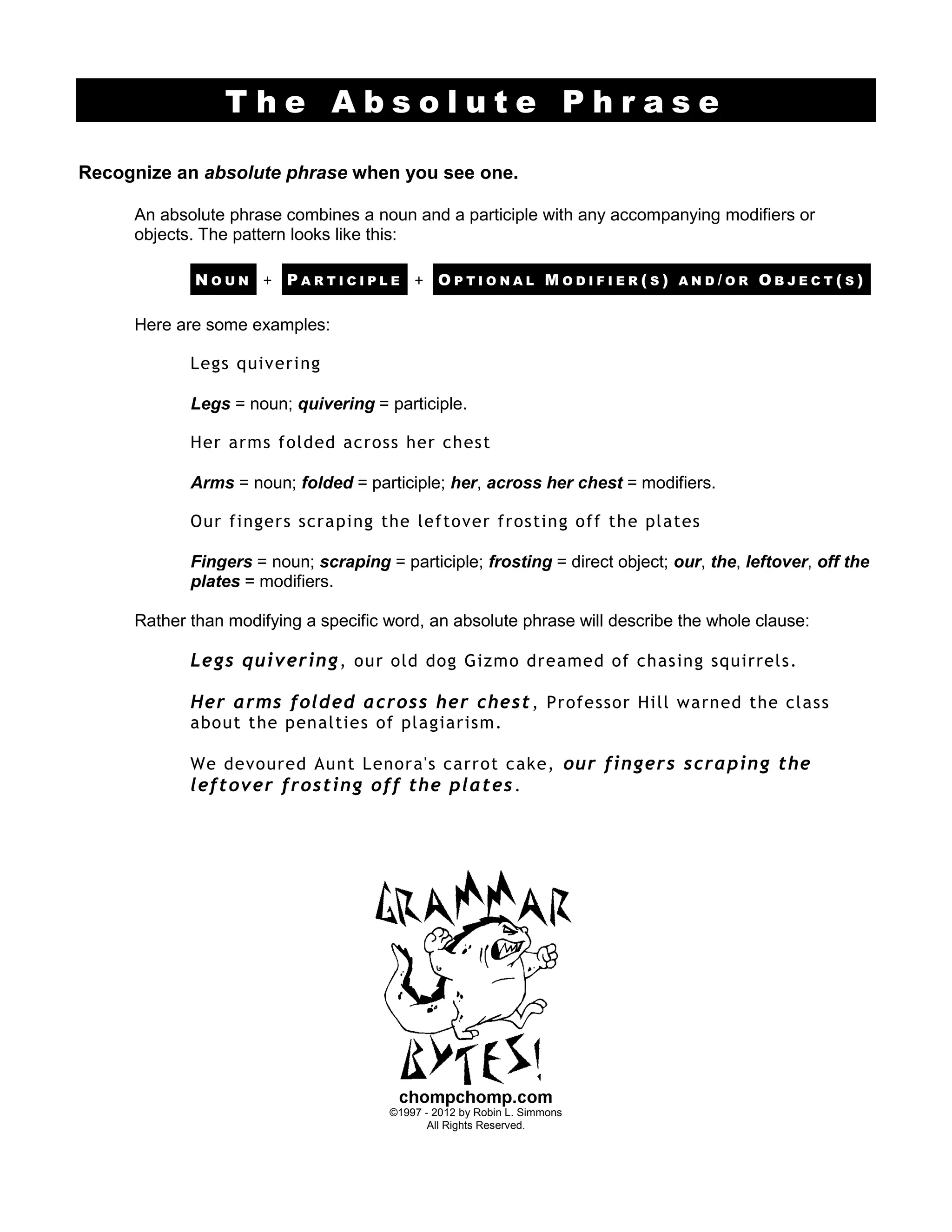 The Absolute phrase | PDF