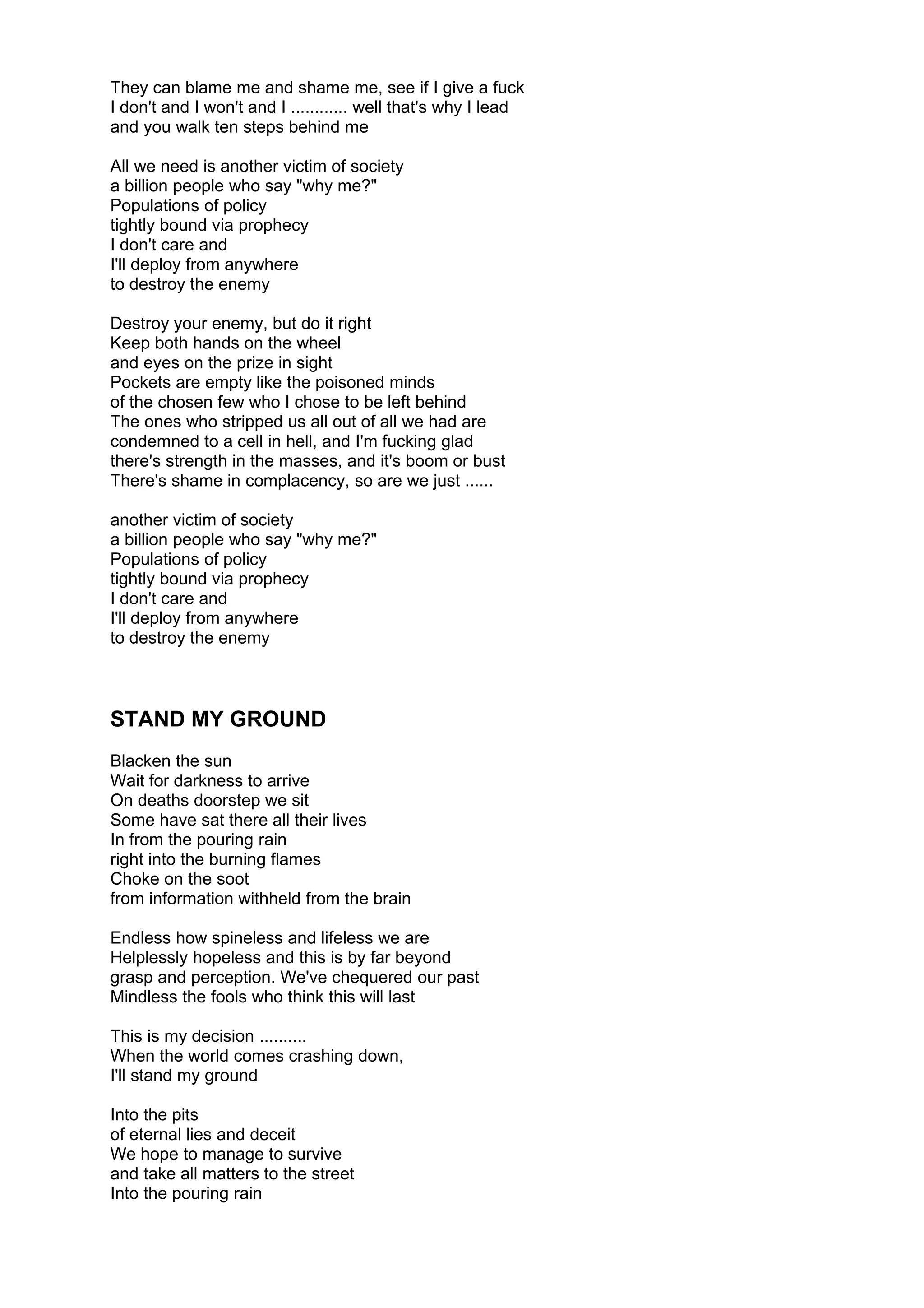 Absolute Power lyrics | DOC