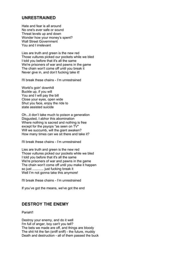 Absolute Power lyrics | PDF