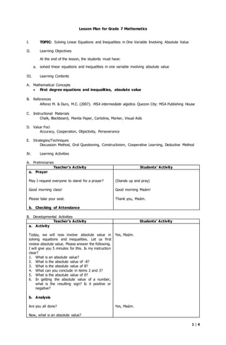 Absolute Value | DOCX
