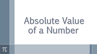 Absolute value | PPTX | Physics | Science