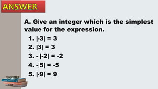 Mathematics presentation about Absolute Value.pptx | Free Download
