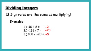 Absolute Value and the Fundamental Operations on Integers.pptx