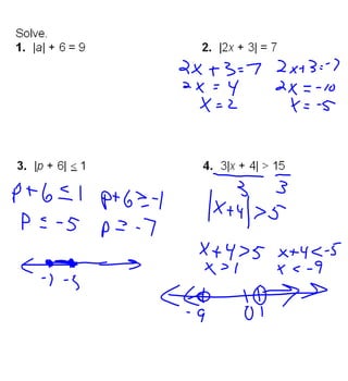 Absolute Value Equations & Inequalities | PPT