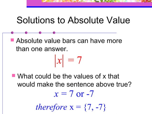 Absolute value equations | PPT
