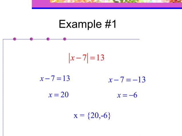 Absolute value equations | PPT