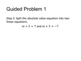 Absolute value equations | PPT