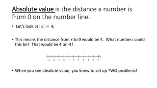 Absolute Value Equations and Inequalities | PPT
