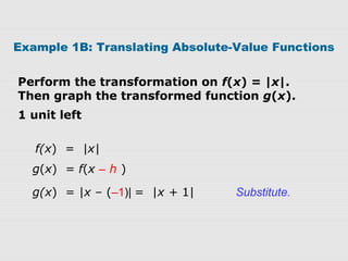 Absolute value functions | PPT