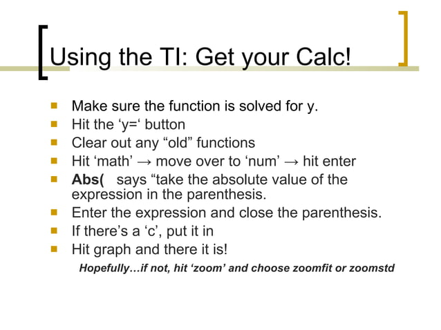 Absolute Value Functions And Graphs Module 4 And 5 Ppt