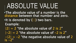 Absolute value of a number | PPTX