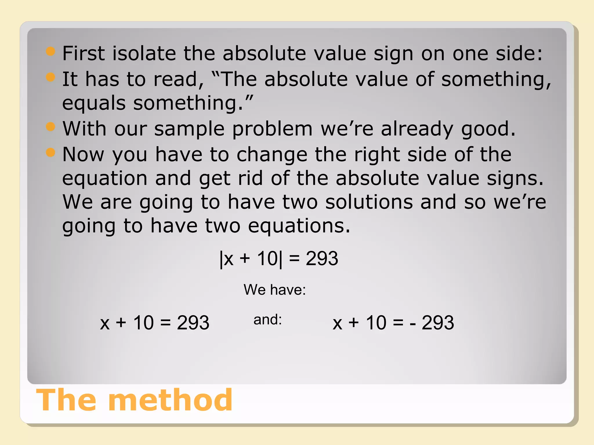 Absolute values | PPT