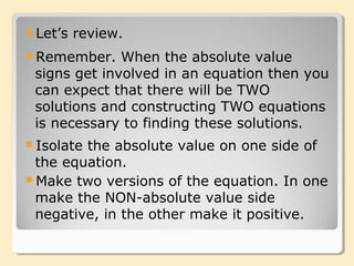 Absolute values | PPT