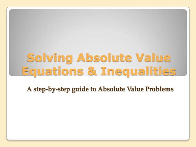 Absolute value tutorial | PPT