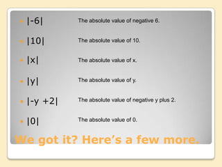 Absolute value tutorial | PPTX