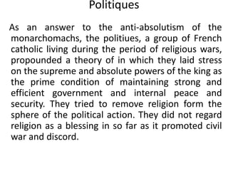 Absolutist and anti absolutist theories of 16th centuries | PPTX