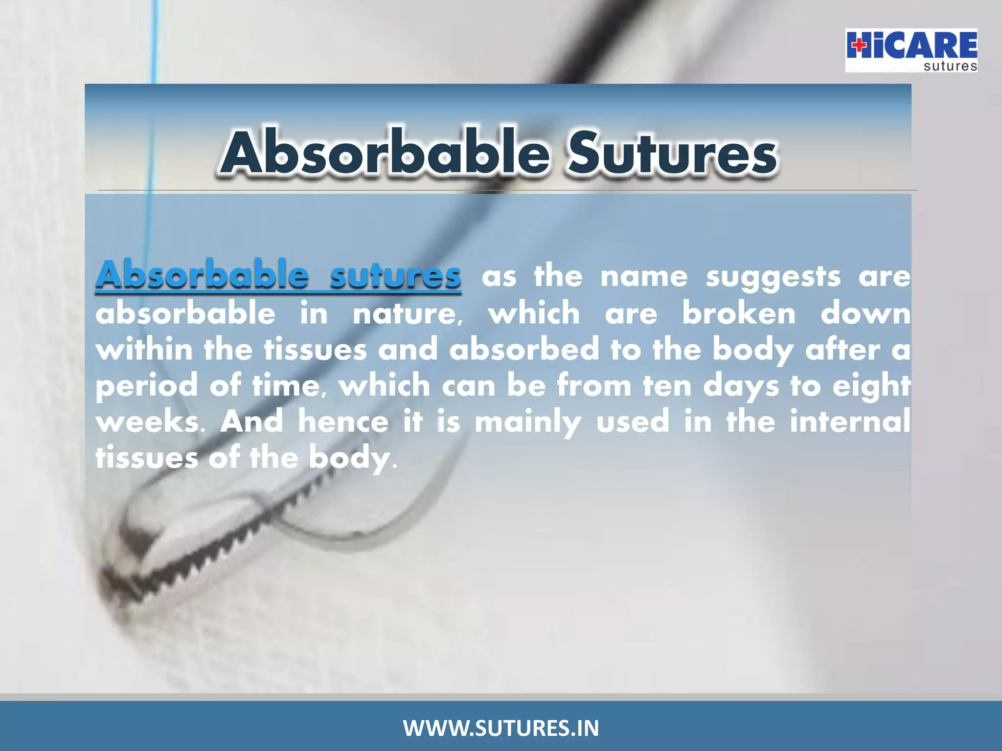 Types of Absorbable Sutures | PDF
