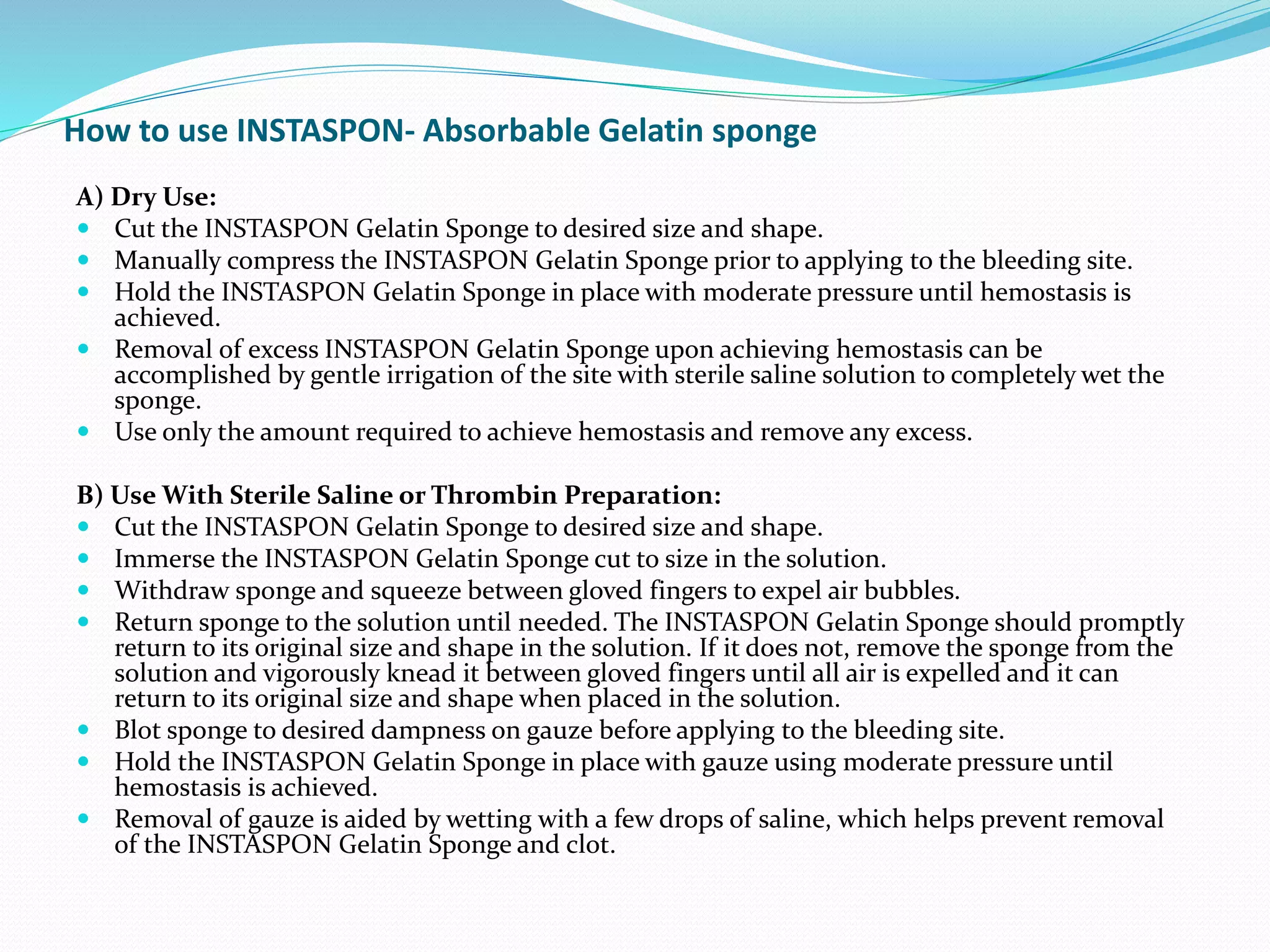 Absorbable Gelatin Sponge | PPTX