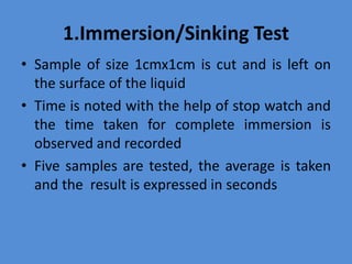 Absorbency tests | PPTX