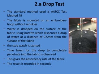 Absorbency tests | PPTX