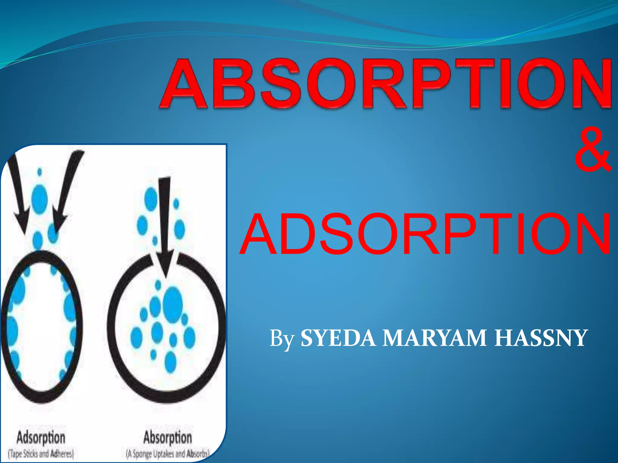 Absorption and Adsorption | PPTX