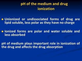 Absorption of drugs in pharmacology .ppt