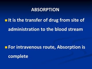 Absorption of drugs in pharmacology .ppt