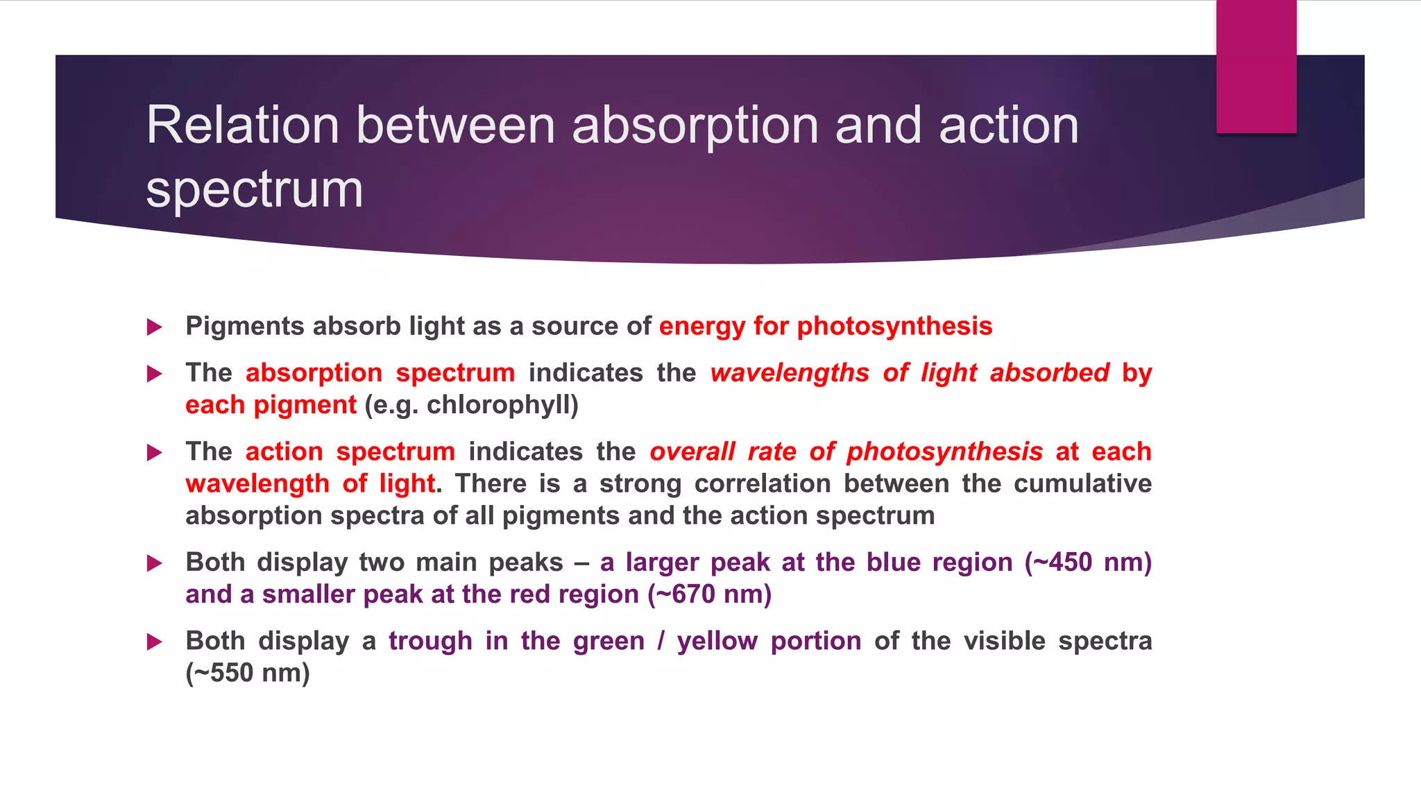 Absorption and action spectrum | PPTX