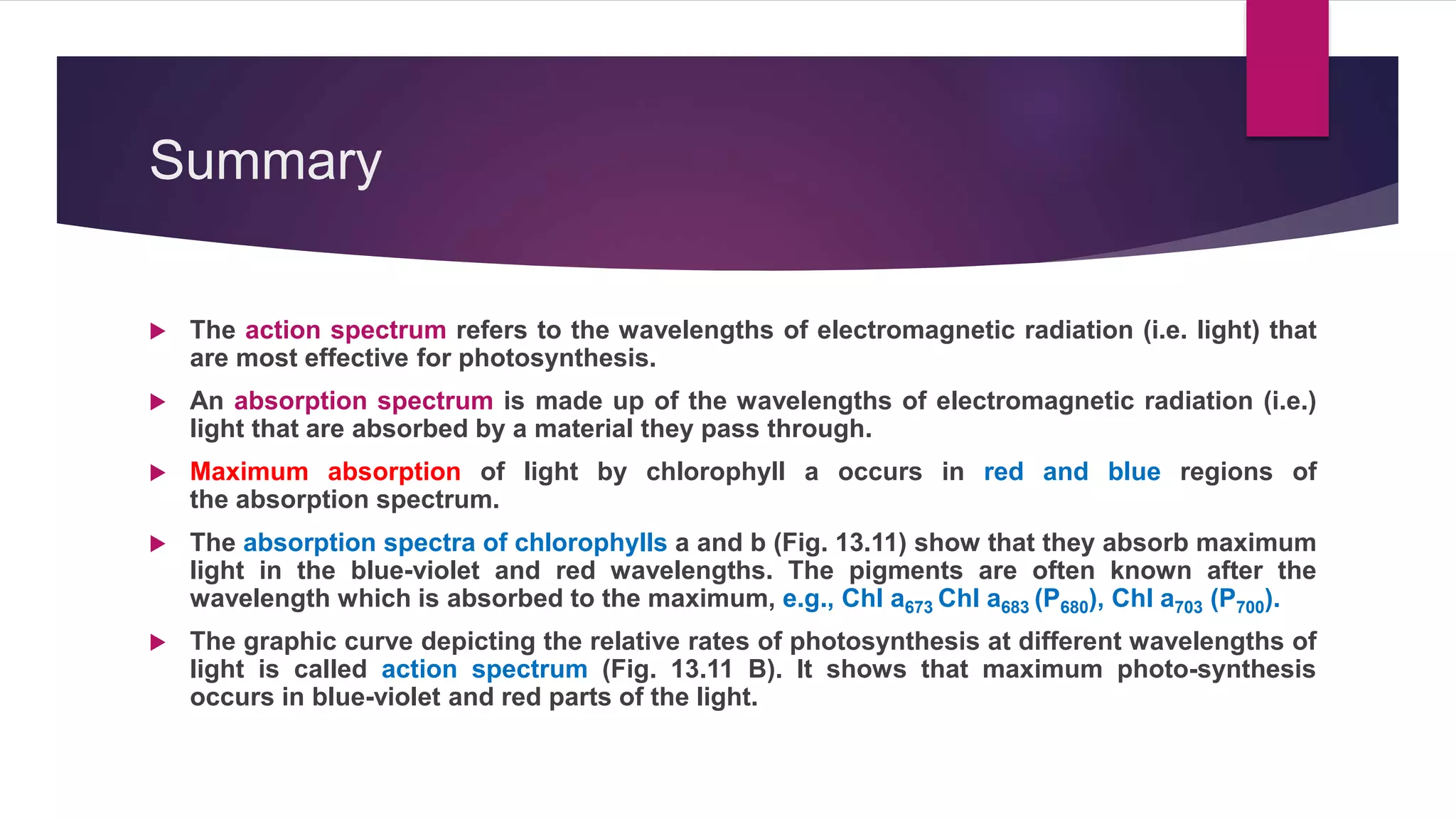 Absorption and action spectrum | PPTX