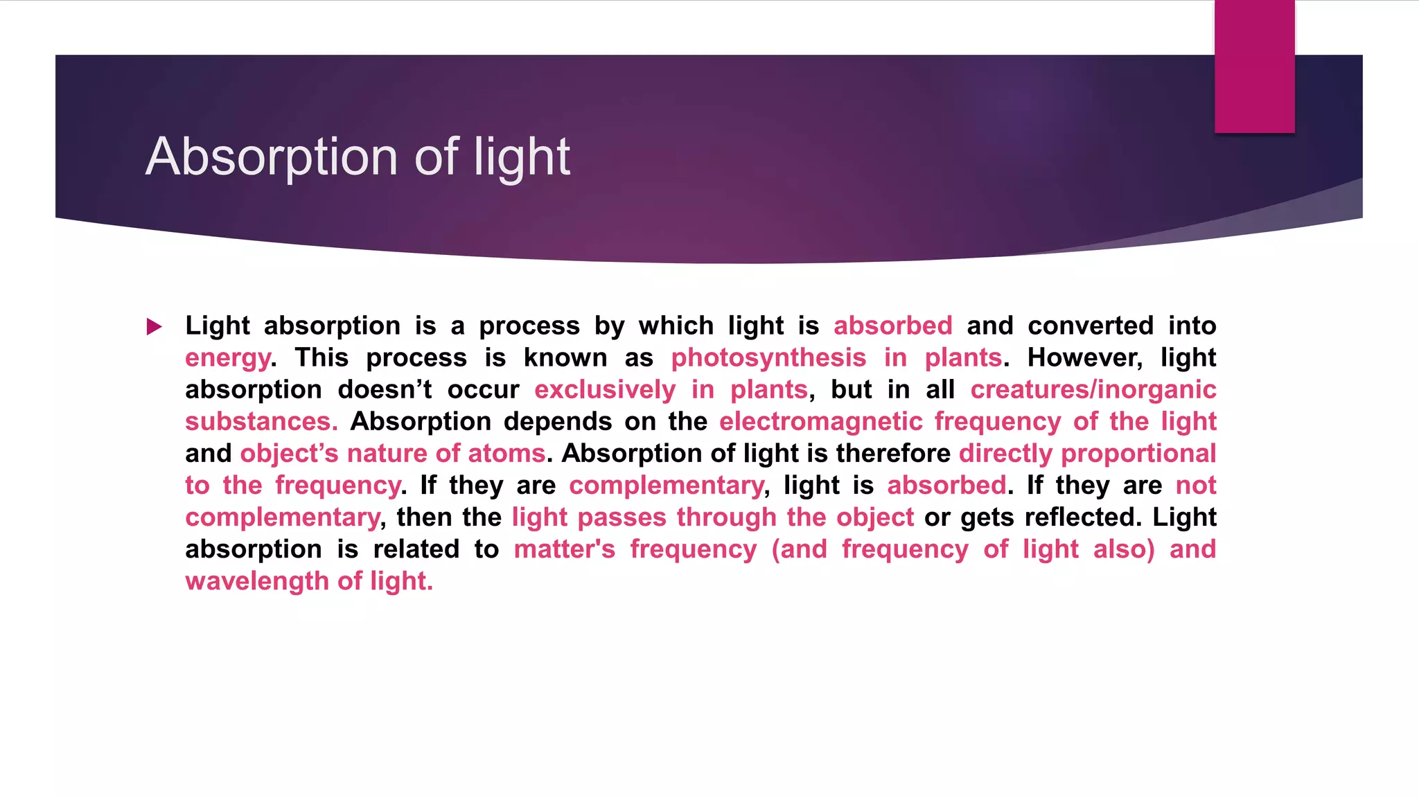 Absorption and action spectrum | PPTX