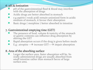 Absorption and distribution of drugs | PPT