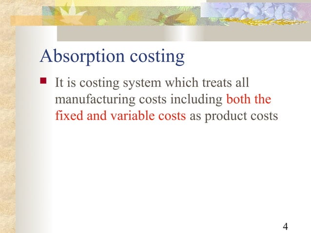 Absorption and marginal costing@ | PPT