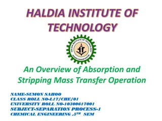 Absorption and stripping ppt by sumon sahoo | PDF