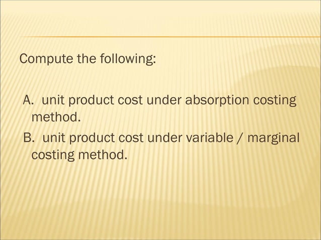 Absorption and Variable Costing (Cost Accounting) | PPT