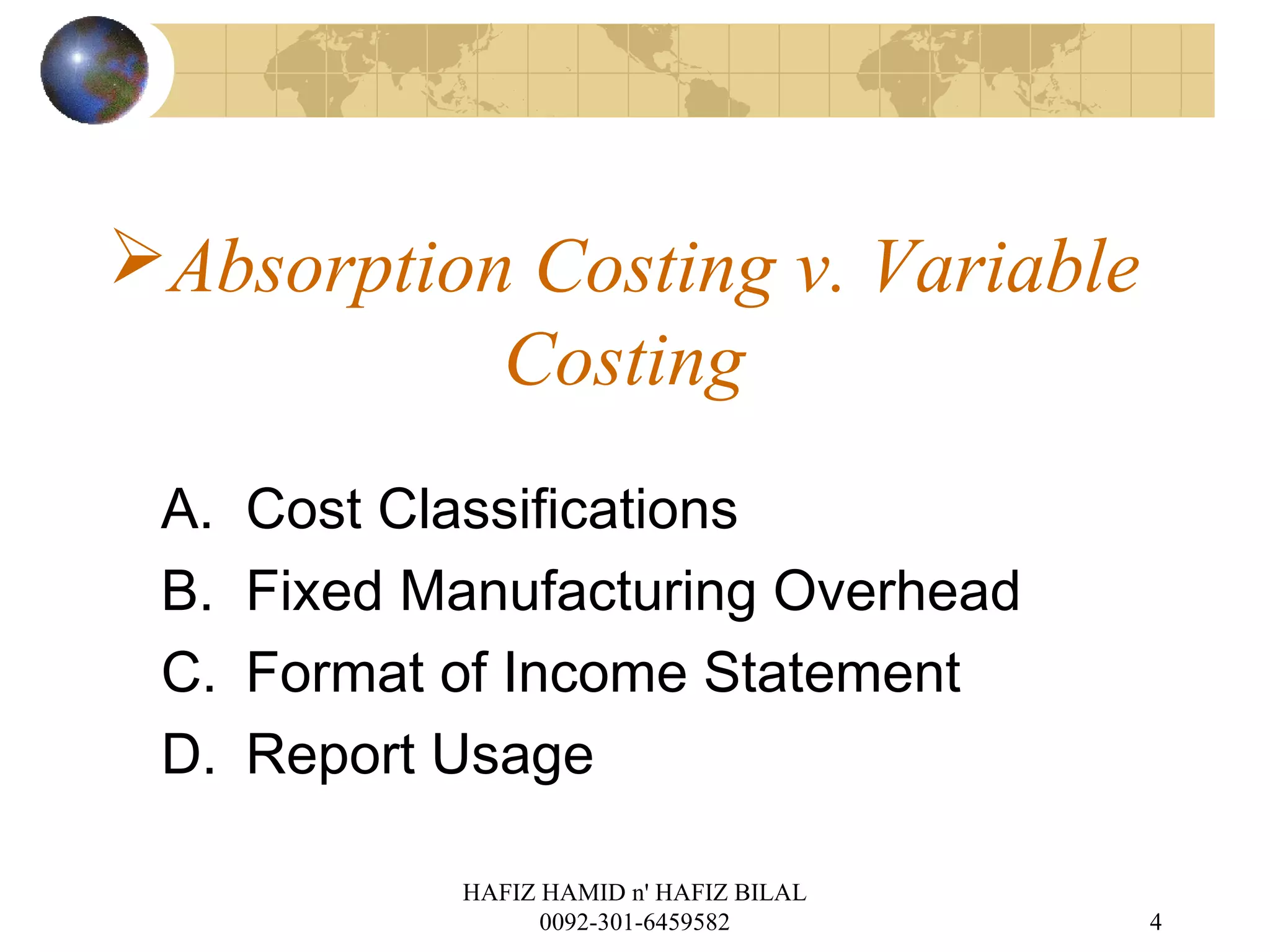 Absorption And Variable Costing | PPT