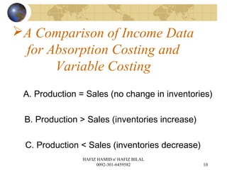 Absorption And Variable Costing | PPT