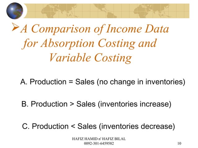 Absorption And Variable Costing | PPT