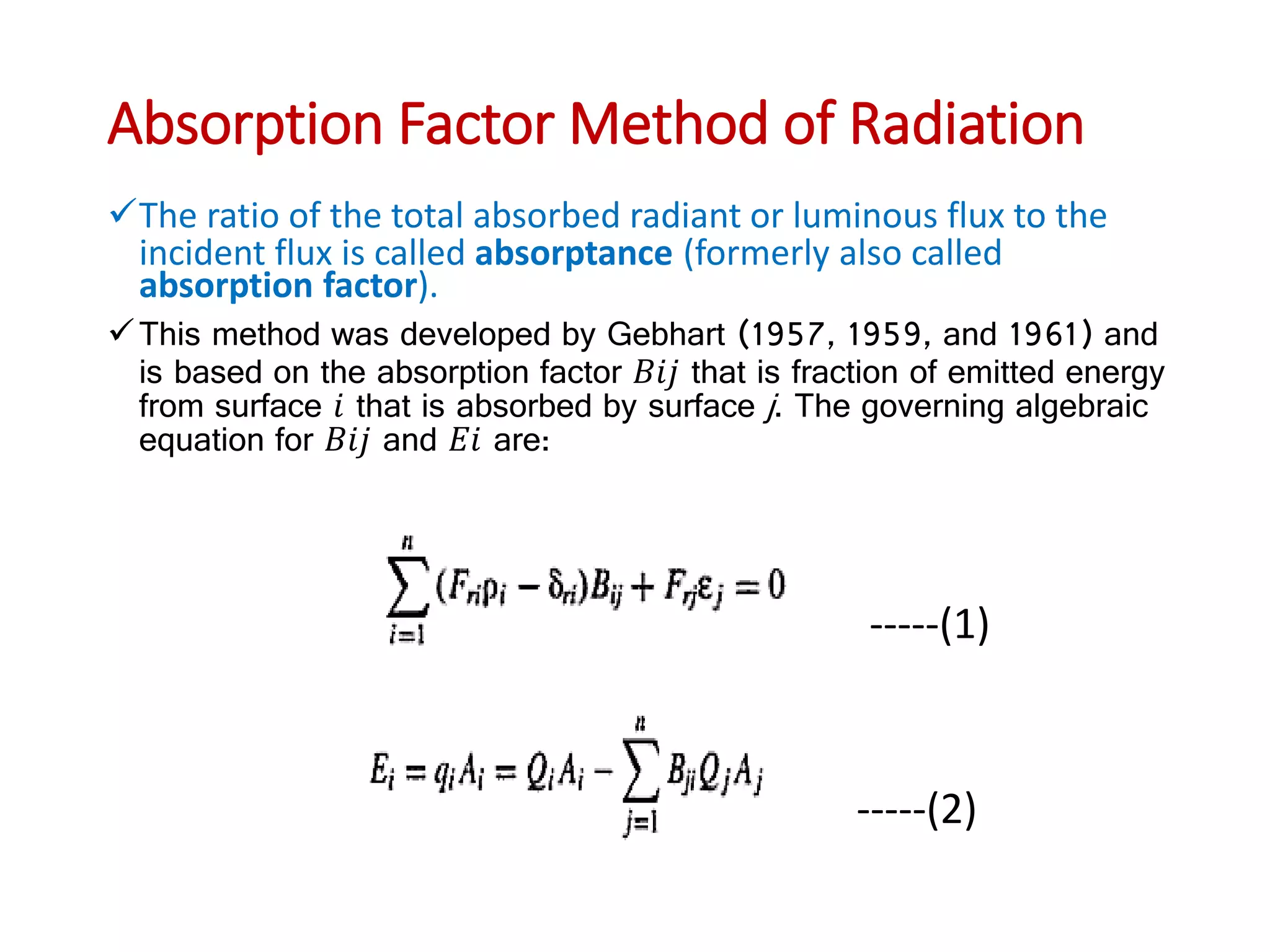 Absorption factor method of radiation | PPT