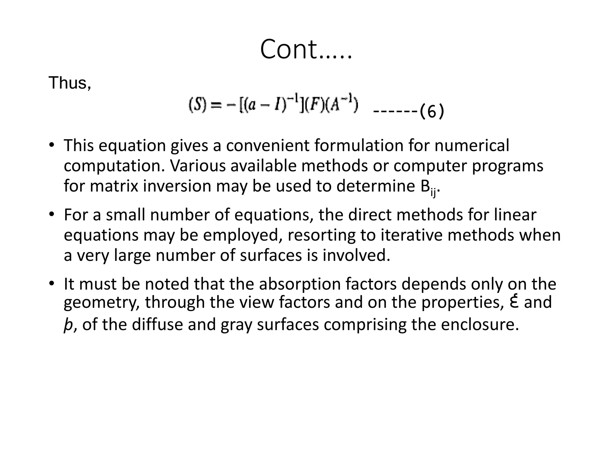 Absorption factor method of radiation | PPT