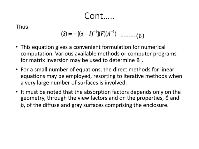 Absorption factor method of radiation | PPT