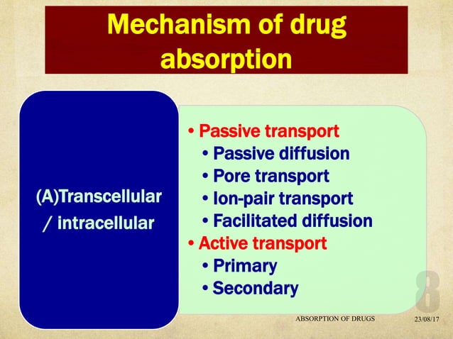 Absorption of drugs | PPTX