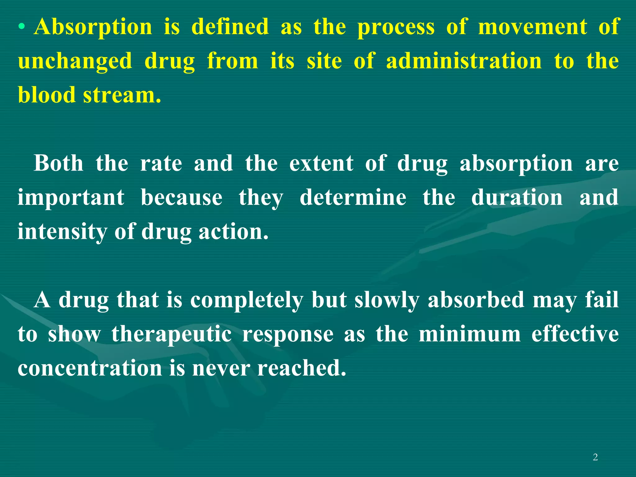 Absorption of drug | PDF
