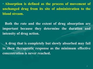 Absorption of drug | PDF