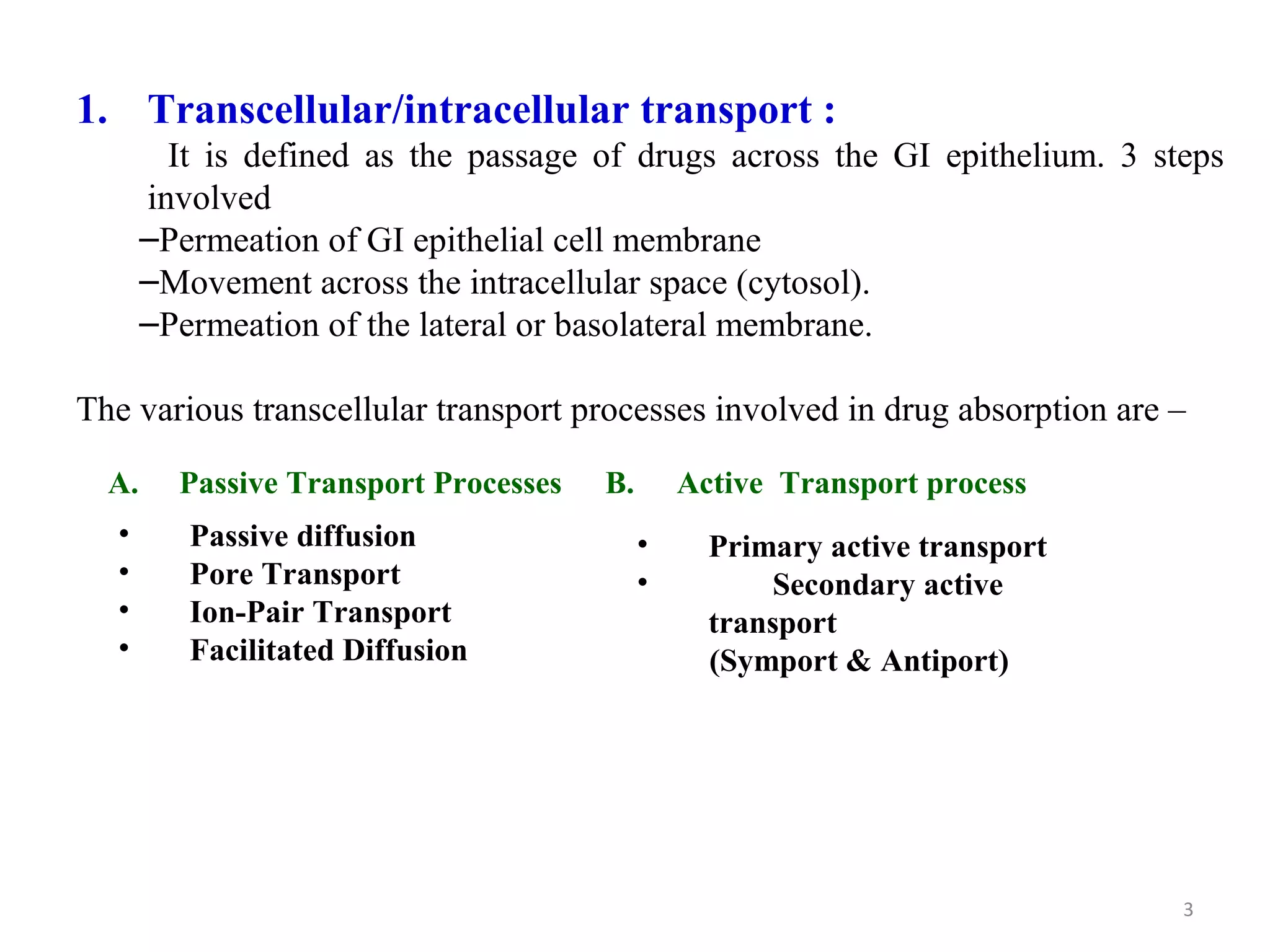 MECHANISMS OF DRUG ABSORPTION | PPT