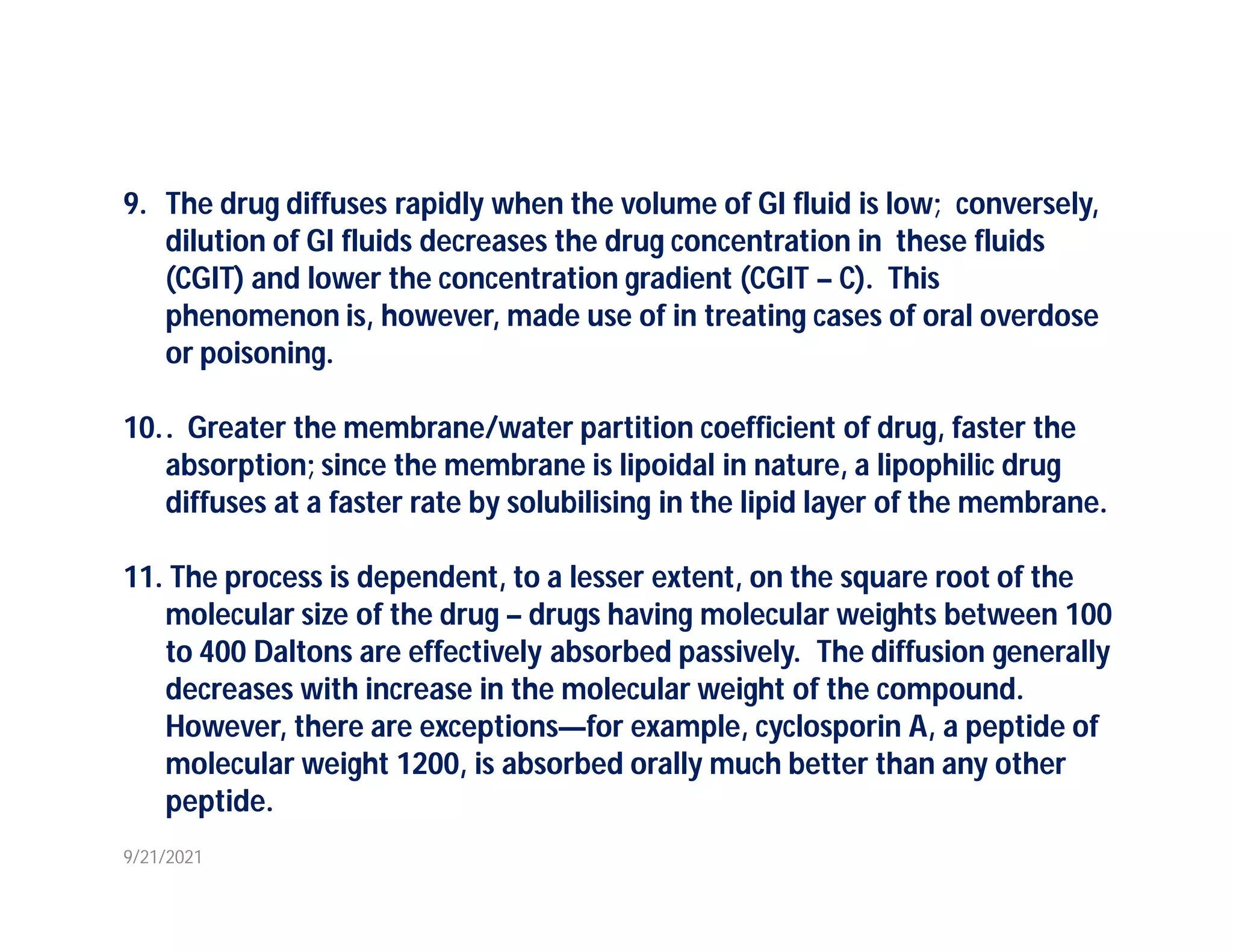 Absorption of drug | PDF