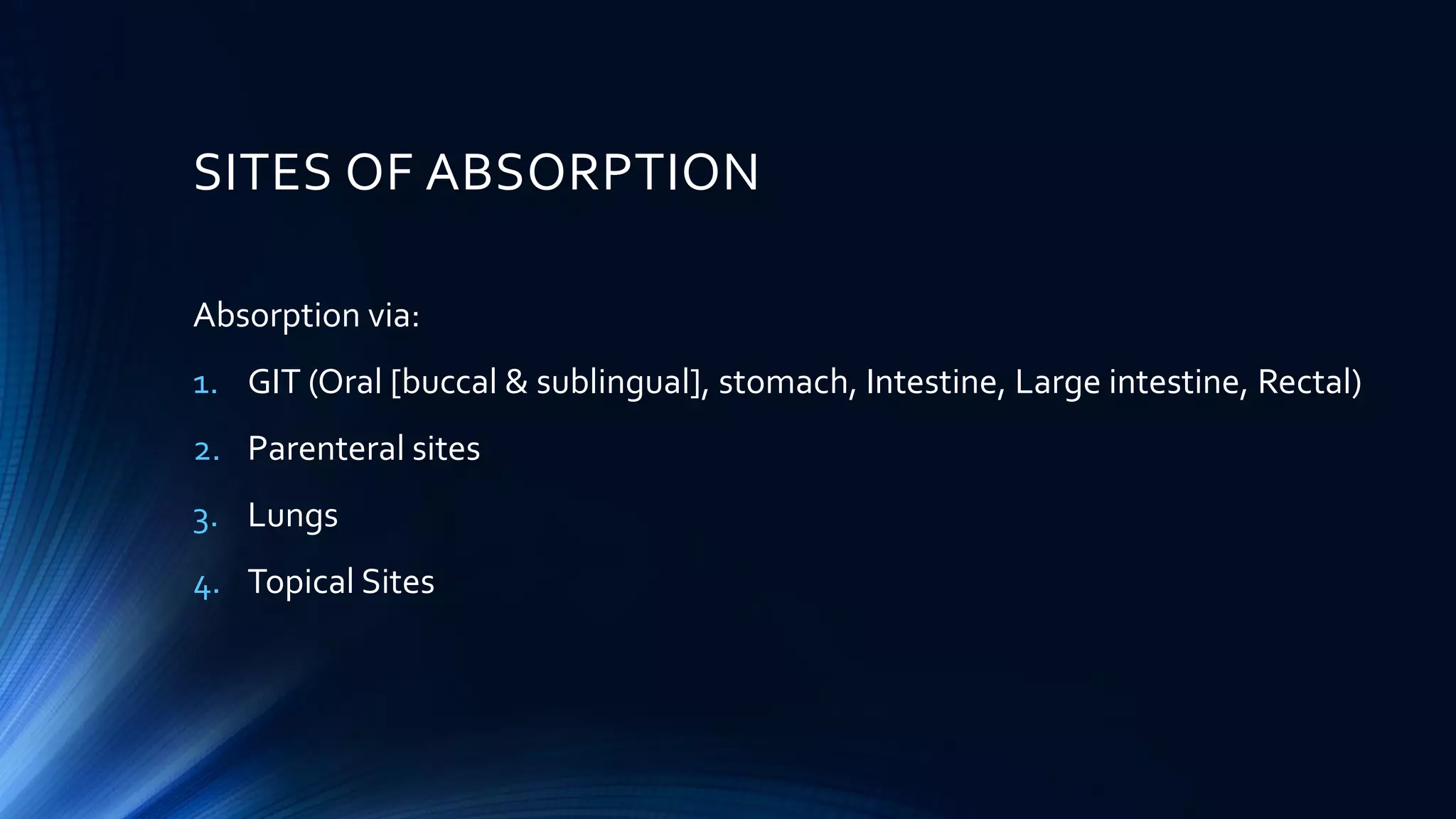 Absorption of drugs Pharmacokinetics | PDF